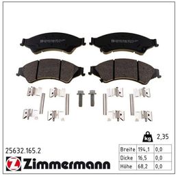Zimmermann Bremsbelagsatz, Scheibenbremse 25632.165.2 vorne rechts links Foto entspricht Lieferumfang f&uuml;r VW MAZDA FORD UCYR-33-23Z AB3Z-2V001-A 17235