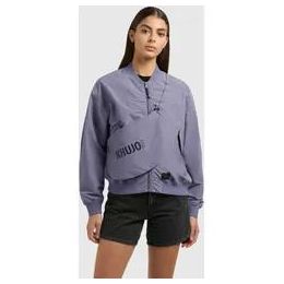 Blouson Khujo "FACEE", Damen, Gr. XL, misty blau, Web, 100% Nylon, unifarben, regular fit h&uuml;ftlang, eingesetzt Rippb&uuml;ndchen, Jacken Blouson