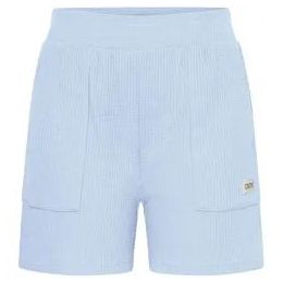 Shorts oxmo "Shorts OXWim", Damen, Gr. L, N-Gr, blau (vista blau), Obermaterial: 57% Baumwolle CO. 43% Polyester PES., Hosen Shorts