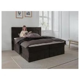 Boxbett OTTO HOME "PHILLIPA inkl. Bettkasten, wahlweise mit LED-Leuchten, Breite: 180cm", schwarz, B:195cm L:210cm, Holz teilmassiv, Holzwerkstoff, Spanplatte, Komplettbetten, inkl. Kaltschaum-Topper, in verschiedenen Farben erh&auml;ltlich