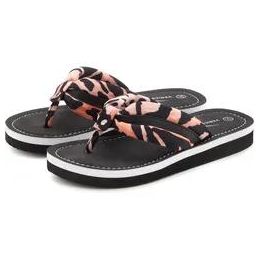 Badezehentrenner Venice Beach "Sandale, Badeschuh, Badelatsche, Flip Flop, Badeschlappe, Sommerschuhe", Damen, Gr. 42, orange, schwarz, Obermaterial: 80% Textilmaterial, 20% Lederimitat. Decksohle: 100% Lederimitat. Futter: 100% Textilmaterial. Laufsohle: 100% Synthetik, gemustert, mehrfarbig, Schuhe, NEU Zehentrenner mit wasserabweisender und leichter Sohle VEGAN