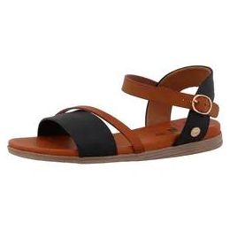 Riemchensandale Mustang SHOES "Eireen", Damen, Gr. 40, schwarz, Lederimitat, Schuhe Riemchensandale, Sandalette, Sommerschuh mit logogepr&auml;gter Niete