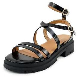Sandale FINDLAY "KAIA", Herren, Gr. 38, schwarz, Polyurethane, Schuhe Sandale, mit Riemchen in Lackoptik