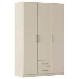 Dreht&uuml;renschrank Rauch "Kleiderschrank Garderobe GAMMA Breiten 91/136/181/226/271/315/360 cm", beige (champagner), griffe chrom, B:136cm H:210cm T:54cm, Holzwerkstoff, Schr&auml;nke, Dreht&uuml;renschrank, mit Schubladen, verschiedene Griff-Varianten TOPSELLER MADE IN GERMANY