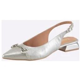 Ballerina Heine, Damen, Gr. 38, silberfarben, Synthetik, Schuhe Ballerina