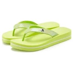 Badezehentrenner Venice Beach "Sandale, Badeschuh, Badelatsche, Flip Flop, Badeschlappe, Pantolette", Damen, Gr. 41, lime, Obermaterial: 100% Textilmaterial. Decksohle: 100% Synthetik. Futter: 100% Textilmaterial. Laufsohle: 100% Synthetik, Glitzer, unifarben, Schuhe, Zehentrenner mit wasserabweisender und leichter Sohle VEGAN, Topseller