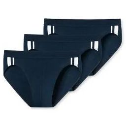 Slip Schiesser "Slip 3er Pack", Herren, Gr. 3XL, blau (dunkelblau), Obermaterial: 95% Baumwolle CO. 5% Elasthan EL., Unterhosen Slip