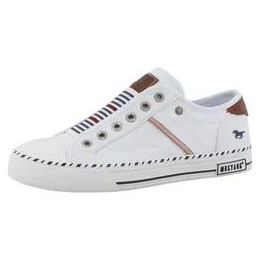 Slip-On Sneaker Mustang SHOES "Magdalena", Herren, Gr. 41, wei&szlig;, Baumwolle, Schuhe, Freizeitschuh, Slipper, Schlupfschuh mit Kontrastbes&auml;tzen