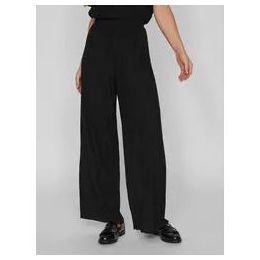 Schlupfhose Vila "VIPLISA HW LOOSE PANTS - NOOS", Damen, Gr. XS (34), N-Gr, schwarz beauty, Web, Obermaterial: 65% Polyester, 35% Viskose, unifarben, loose fit kn&ouml;chellang, Hosen Schlupfhose, Sommerhose, plissierte Optik