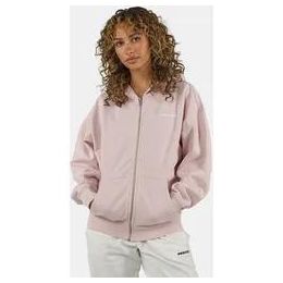 Kapuzensweatjacke Pegador "Clarita Oversized Sweatjacket", Damen, Gr. L, washed powder pink wei&szlig;, Sweatware, Obermaterial: 80% Baumwolle, 20% Polyester, unifarben, oversize normal, ohne Ausschnitt, Rippb&uuml;ndchen, Sweatjacken, Baumwollmischung, oversize