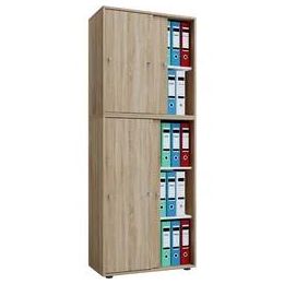 Aktenschrank Vcm "B&uuml;roschrank Aktenschrank Schiebet&uuml;ren Lona 5fach", braun (sonoma, eiche (s&auml;gerau)), B:70cm T:37cm, Obermaterial: 100% Holz Wood., Schr&auml;nke