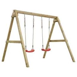 Doppelschaukel FUNGOO "MaxPlay - Swing", natur, Schaukeln, KinderB:198cm H:202cm T:217cm, Massivholz, Metall, PE, mit Sitzen und Bodenankern, B:198cm H:202cm T:217cm
