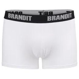 Boxershorts BRANDIT "Brandit Herren Boxershorts Logo 2er Pack", Herren, Gr. XXL, 1 Stk., wei&szlig;, 95% Baumwolle, 5% Elasthan, Unterhosen