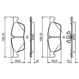 Bosch Bremsbelagsatz, Scheibenbremse 0 986 494 831 vorne rechts links f&uuml;r LAND ROVER JAGUAR J9C18522 LR160438 T2H53853