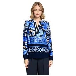 Longbluse Betty Barclay "Damen mit Stehkragen", Damen, Gr. 38, dunkelblau, blau, Obermaterial: 100% Viskose, figurumspielend normal, Blusen Longbluse