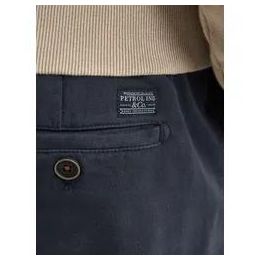 Chinohose PETROL INDUSTRIES "Men Non Denim Chino", Herren, Gr. XL (42), N-Gr, navy blau, Web, Obermaterial: 97% Baumwolle, 3% Elasthan, unifarben, gerade, unten schmal lang, Hosen Chinohose, mit Tunnelzug