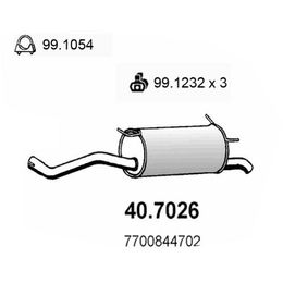 Asso Endschalld&auml;mpfer 407026 f&uuml;r RENAULT