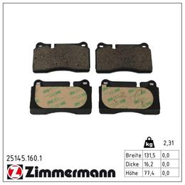 Zimmermann Bremsbelagsatz, Scheibenbremse 251451601 Vorderachse f&uuml;r VAG