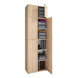 Schuhschrank Vcm "XXL Schuhschrank Kleiderschrank Schrank Lona 5f A", braun (sonoma, eiche), B:70cm T:39cm, Obermaterial: 100% Holz Wood., Schr&auml;nke, Schuhschrank