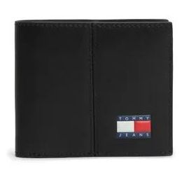 Tommy Hilfiger Geldb&ouml;rse TOMMY JEANS "TJM HERITAGE LEATHER CC & COIN", Herren, schwarz, Leder, Lederimitat, Textil, Basic, Kleinlederwaren, Unisex Geldbeutel, Portemonnaie, Money Pocket mit Logoschriftzug