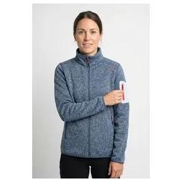 Strickfleecejacke CMP "KNITTED MELANGE FLEECE WOMAN JACKET", Damen, Gr. 48, space, sky bl, Strick, Obermaterial: 100% Polyester, normal, eingefasste Kante, Jacken, W&auml;rmeisolierend & Schnell trocknend & Atmungsaktiv, &Uuml;bergangsjacke