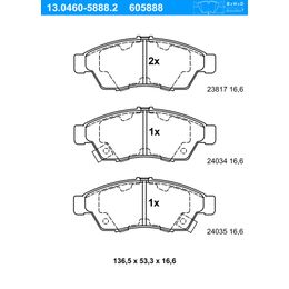 ATE Bremsbelagsatz, Scheibenbremse 13.0460-5888.2 vorne rechts links f&uuml;r SUZUKI 55810-54G60 55810-54G50 55810-54G61