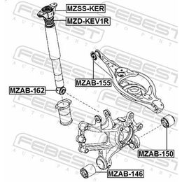 FEBEST Federbeinst&uuml;tzlager mzssker Hinterachse f&uuml;r MAZDA