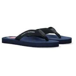 Zehentrenner Tommy Hilfiger, Herren, Gr. 38, blau, Textil, Schuhe Zehentrenner, Pool Slides, Strandschuh, Sommerschuh mit Zehensteg