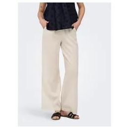 Schlupfhose Only "ONLBRUXELLES MW LIN BL TIE PANT PNT NOOS", Damen, Gr. XS, L&auml;nge 32, moonbeam, Web, Obermaterial: 80% Viskose, 20% Leinen, unifarben, lang, Hosen Schlupfhose, Sommerhose mit Leinen