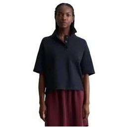 Marc O'Polo Poloshirt MARC O'POLO DENIM "aus weichem Rib-Jersey", Damen, Gr. XXS, blau depths, Obermaterial: 100% Baumwolle, unifarben, relaxed fit, normaler Saum, Shirts