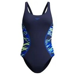 Badeanzug Speedo "Hyperboom Splc Msclbk" Gr. 42, nvy, blu, Badeanz&uuml;ge, Damen, 42, N-Gr, Obermaterial: 100% Polyester, Badeanzug, Muscleback-Stil mit mittlerer Abdeckung, komfortables Design