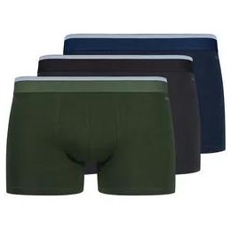 Boxershorts Skiny "Boxershort Pants Cotton Multipack 3er Pack", Herren, Gr. M, bunt (schwarz, blau, gr&uuml;n), Obermaterial: 95% Baumwolle CO. 5% Elasthan EL., Unterhosen