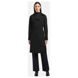 Trenchcoat Khujo "Rula2", Damen, Gr. L (40), schwarz, Obermaterial: 65% Baumwolle, 35% Polyester. Innenfutter: 95% Polyester, 5% Elasthan, tailliert knieumspielend, mit Knopf,verstellbar abgesteppte Kante mit Kn&ouml;pfen,verstellbar, M&auml;ntel, Klassischer &Uuml;bergangsmantel mit Knopfleiste