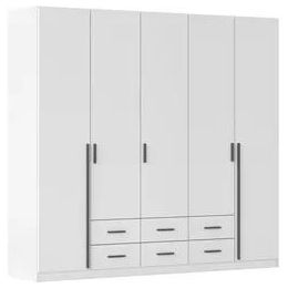 Dreht&uuml;renschrank Rauch "Kleiderschrank Garderobe GAMMA Breiten 91/136/181/226/271/315/360 cm", alpinwei&szlig;, griffstangen graumetallic, B:226cm H:210cm T:54cm, Holzwerkstoff, Schr&auml;nke, Dreht&uuml;renschrank, mit Schubladen, verschiedene Griff-Varianten TOPSELLER MADE IN GERMANY