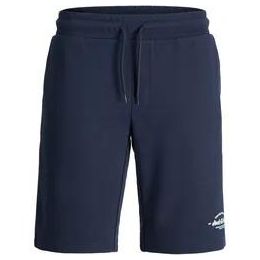 Jack & Jones PlusSize Sweatshorts "JPSTGORDON BRANDON SWEAT SHORTS PLS", Herren, Gr. 48 (7XL), N-Gr, navy blazer, angeraute Sweatware, Obermaterial: 65% Polyester, 35% Baumwolle, JACK & JONES PLUSSIZE, unifarben, regular fit, Hosen Sweatshorts