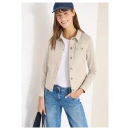 Jeansjacke Cecil, Damen, Gr. M (40), dust beige, Web, 98% Baumwolle, 2% Elasthan, unifarben, comfort fit normal, V-Ausschnitt, B&uuml;ndchen, Jacken Jeansjacke, aus Baumwolle mit Stretchanteil