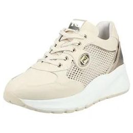 Sneaker Nero Giardini "Nero Giardini Sneaker Leder/Textil", Damen, Gr. 36, beige, Leder, Textil, Schuhe Sneaker