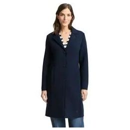 Kurzmantel Tom Tailor, Damen, Gr. L, sky captain blau, Web, Obermaterial: 67% Polyester, 25% Viskose, 8% Elasthan, unifarben, regular fit knielang, gerader Abschluss, M&auml;ntel Kurzmantel, mit Taschen