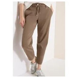 Jogger Pants Cecil "Style Chelsea", Damen, Gr. M (40), L&auml;nge 28, coffee taupe, Web, Obermaterial: 76% Baumwolle, 23% Polyester, 1% Elasthan. Futter: 100% Baumwolle, unifarben, loose fit kn&ouml;chelfrei, Hosen, mit Tunnelzug