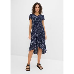 bonprix 2-in-1 Umstands- und Stillkleid aus Viskose- Crepe, blau, Gr.50, Sommerkleid f&uuml;r die Schwangerschaft und Stillzeit