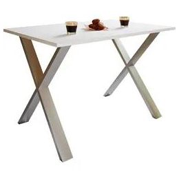 Esstisch Vcm "Premium Holz Esstisch K&uuml;chentisch Xona X 140x80", wei&szlig; (silber, wei&szlig;), B:140cm T:80cm, Tische, Esstisch