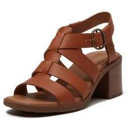 Sandale Timberland "BELLEVAUX FISHERMAN SANDAL", Damen, Gr. 39, md brn f grain, Leder, Schuhe Sandale, aus Timberland Premium Leder