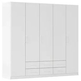 Dreht&uuml;renschrank Rauch "Kleiderschrank Garderobe GAMMA Breiten 91/136/181/226/271/315/360 cm", alpinwei&szlig;, griffe wei&szlig;, B:226cm H:210cm T:54cm, Holzwerkstoff, Schr&auml;nke, Dreht&uuml;renschrank, mit Schubladen, verschiedene Griff-Varianten TOPSELLER MADE IN GERMANY