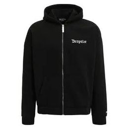 Kapuzensweatshirt DROPSIZE "Dropsize Herren Super Heavy Oversize Blank Zip Hoodie", Herren, Gr. XS, schwarz, 70% Baumwolle, 30% Polyester, Sweatshirts