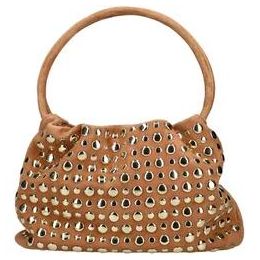 Henkeltasche Jeffrey Campbell "Jeffrey Campbell Taschen Veloursleder", Damen, Gr. onesize, tan, Veloursleder, Taschen