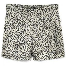 V&eacute;ro Moda Shorts VERO MODA "VMJESMILO HW SHORTS WVN NOOS", Damen, Gr. M, N-Gr, silber lining aop:sus leo obsidian, Web, Obermaterial: 55% Viskose, 45% Leinen, bedruckt, regular fit kurz, Hosen Shorts, Viskosemischung, regular fit, mit Leinen
