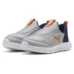 Sneaker Puma "Fun Racer 2 SLIPTECHTM Sneakers Kinder", M&auml;dchen, Gr. 28, gray echo vermillion navy orange blau, Obermaterial: Textil, Synthetik. Futter: Textil. Innensohle: Textil. Laufsohle: Synthetik, Schuhe Sneaker