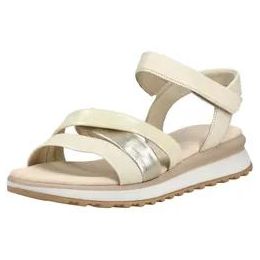 Keilsandalette Gabor COMFORT "Gabor Comfort Sandalen Glattleder", Damen, Gr. 40, vanille, Glattleder, Schuhe