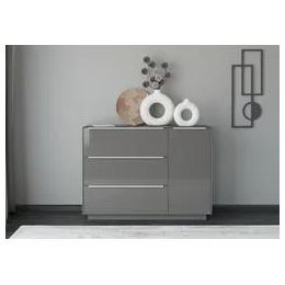 Sideboard "Reno", anthrazit matt lack, glas anthrazit glanz, B:137cm H:102cm T:42cm, Glas, Holzwerkstoff, SET ONE BY Musterring, Sideboards, Sideboard, Mit Sockel in diversen Farben, 102 cm H&ouml;he & Farbauswahl