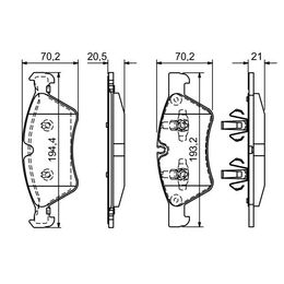 Bosch Bremsbelagsatz, Scheibenbremse 0986494165 f&uuml;r MERCEDES-BENZ